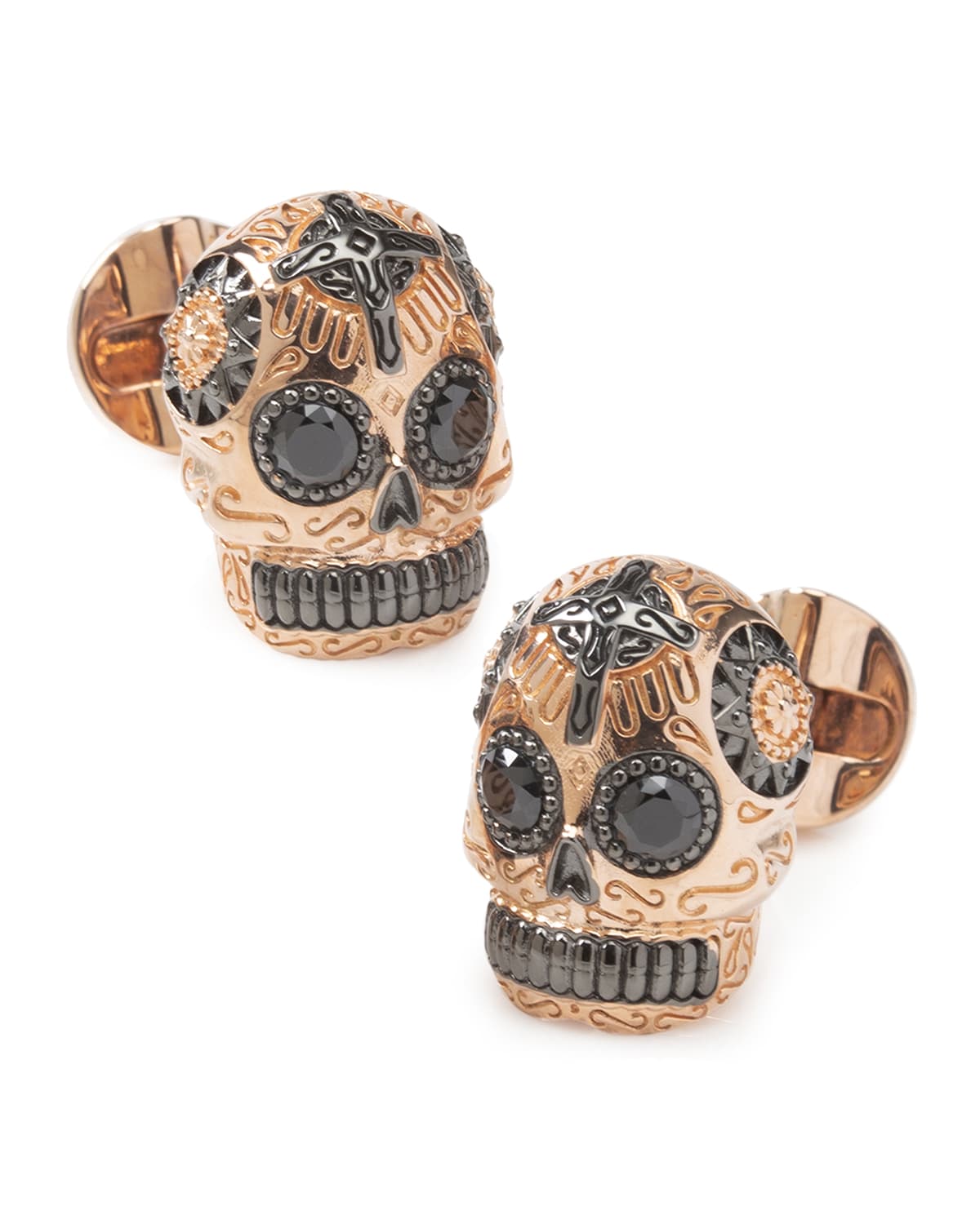 Cufflinks Inc. 3D Day of the Dead Sugar Skull Cuff Links, Black/Gold ...
