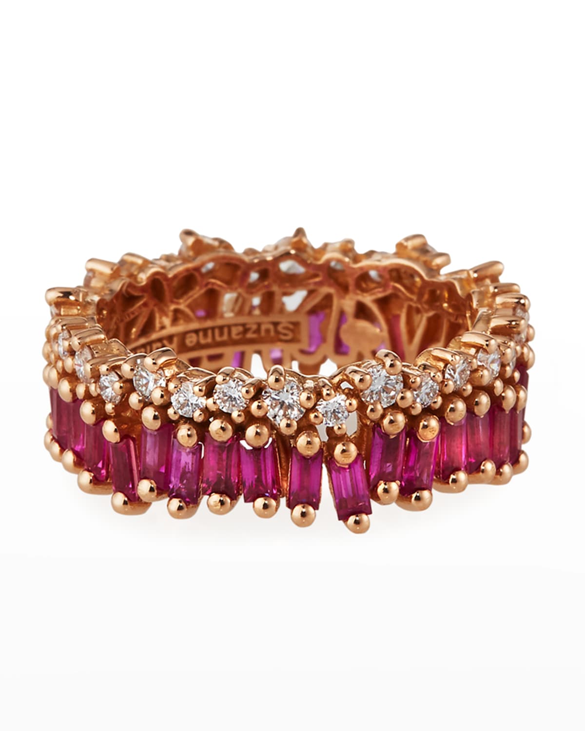 Suzanne Kalan 18k Rose Gold Ruby Double Eternity Band, Size 6.5 ...