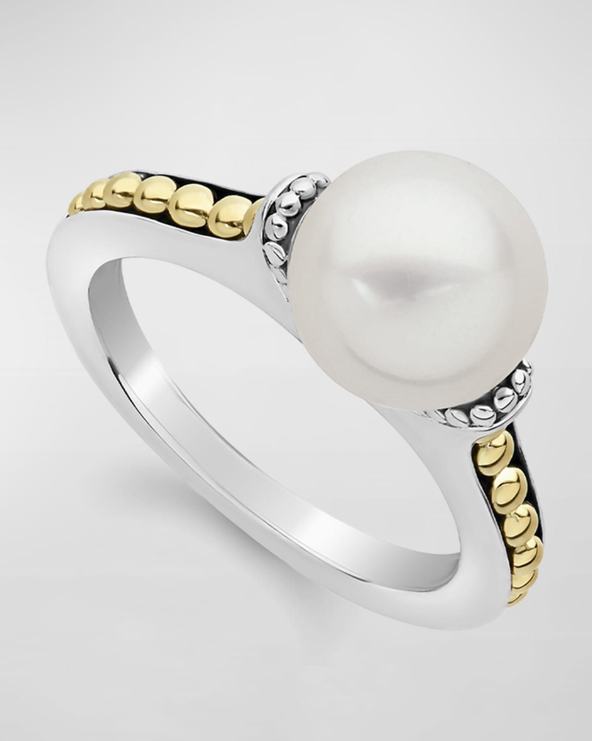 LAGOS Luna Pearl 2-Tone Stack Ring | Neiman Marcus