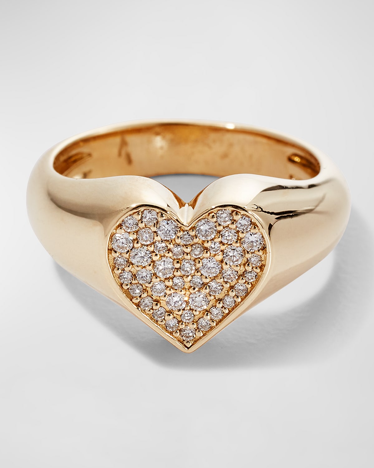 Sydney Evan 14k Gold Diamond Small XO Script Block Ring | Neiman Marcus