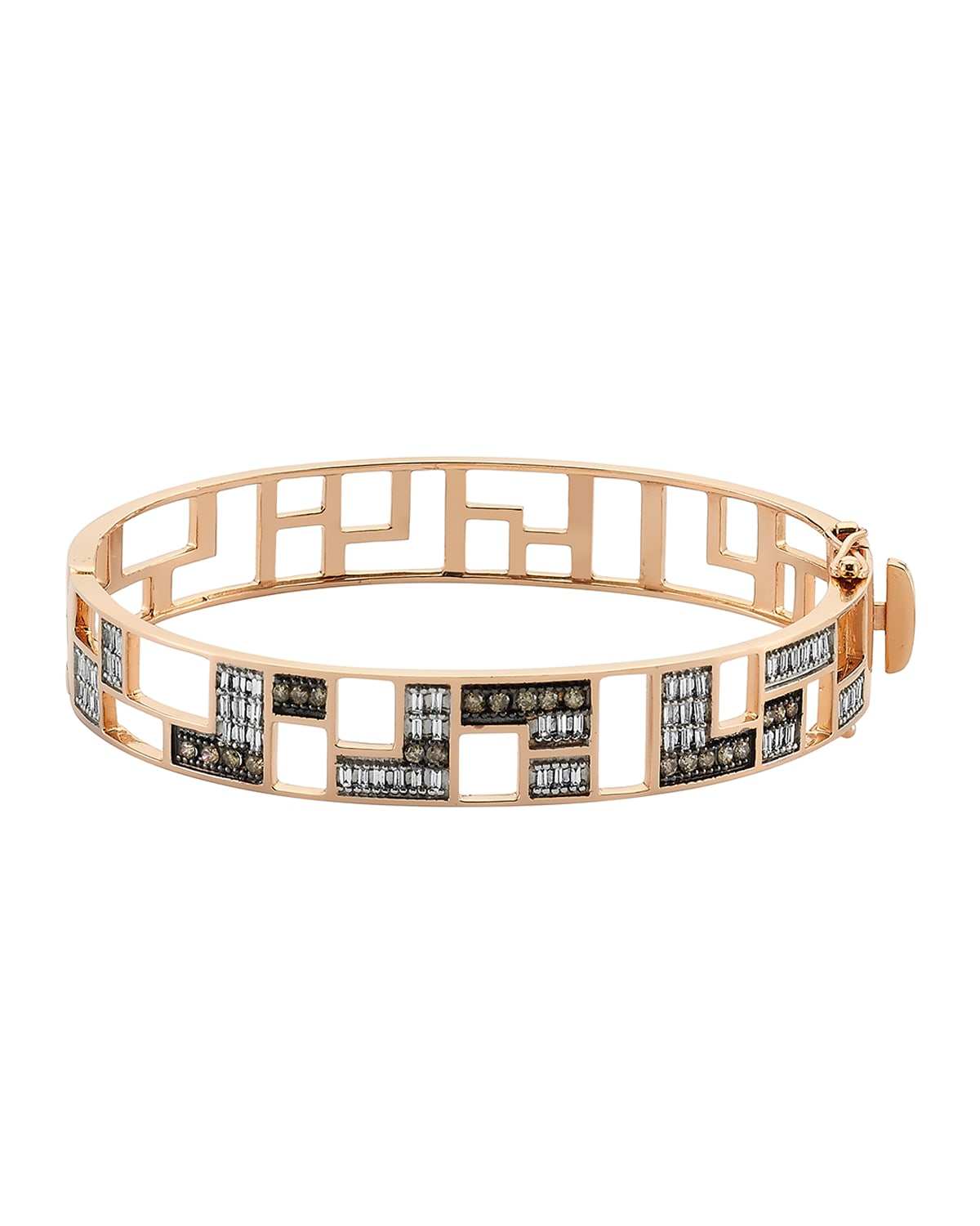 BeeGoddess Mondrian 14k Blue Sapphire and Diamond Hinge Bracelet ...