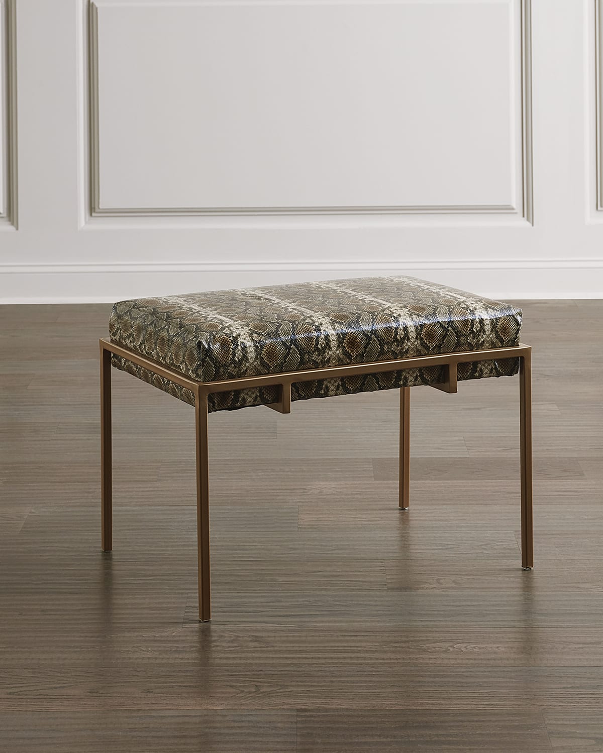 John-Richard Collection Upholstered Metal 29" Bench | Neiman Marcus