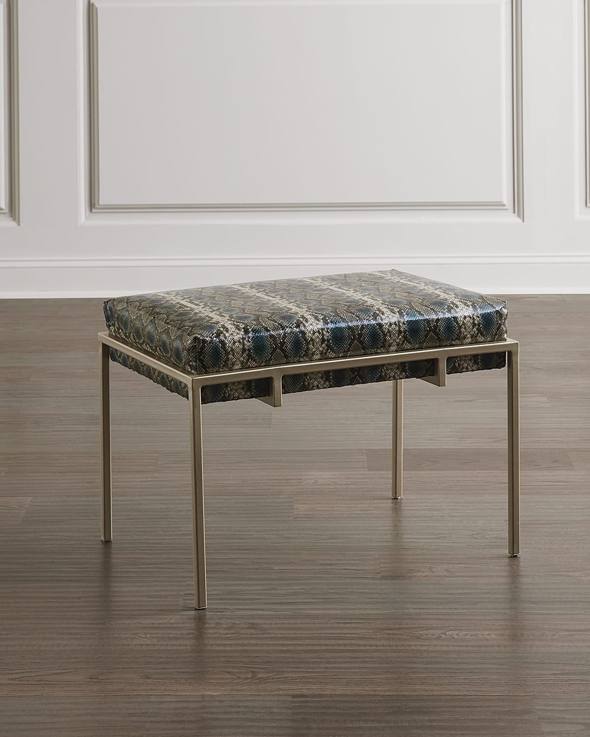 John-Richard Collection Upholstered Metal 29" Bench | Neiman Marcus