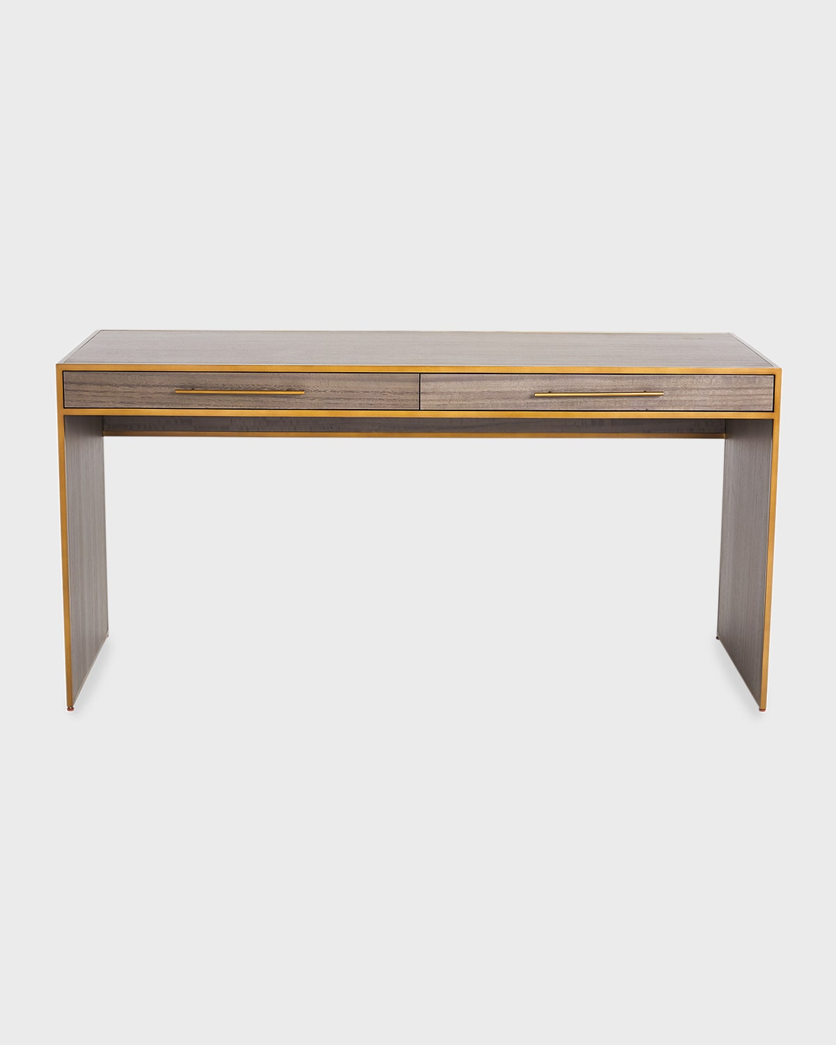 John-Richard Collection Curved Walnut Writing Desk | Neiman Marcus