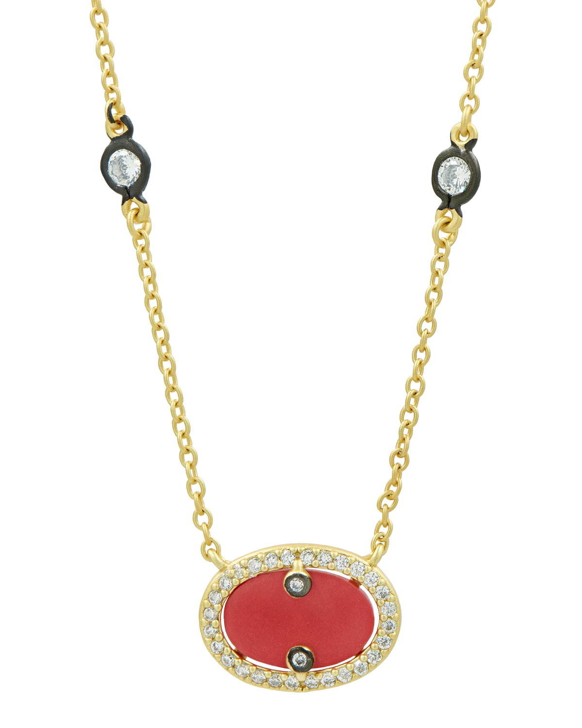 Freida Rothman Color Theory Pave Oval Pendant Necklace | Neiman Marcus