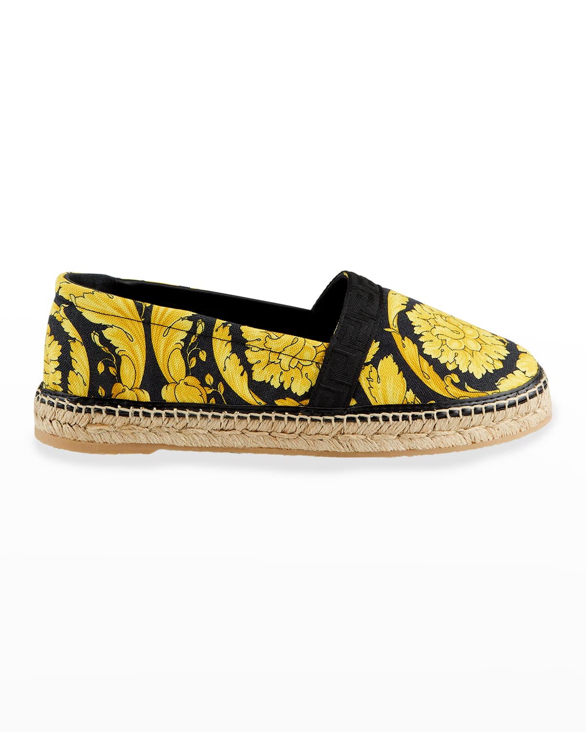 Versace Men's Barocco-Print Canvas Espadrilles | Neiman Marcus