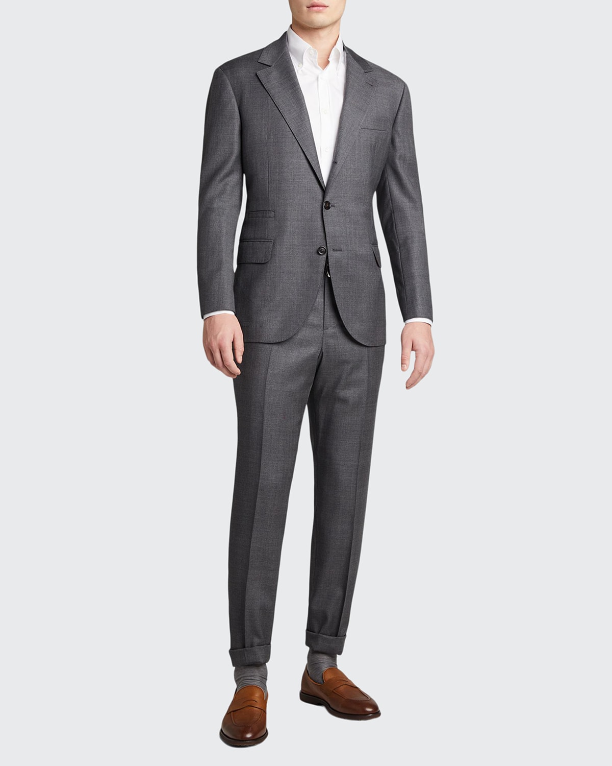 Kiton Men's Plaid Wool Two-Piece Suit | Neiman Marcus