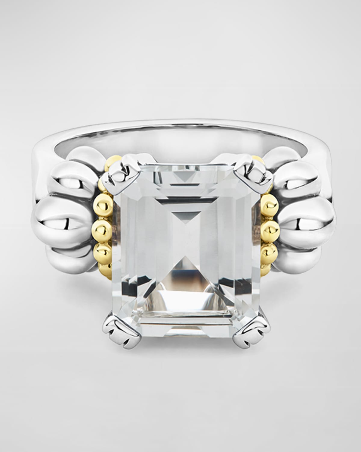 LAGOS Glacier 9x7mm Gemstone Two-Tone Ring | Neiman Marcus