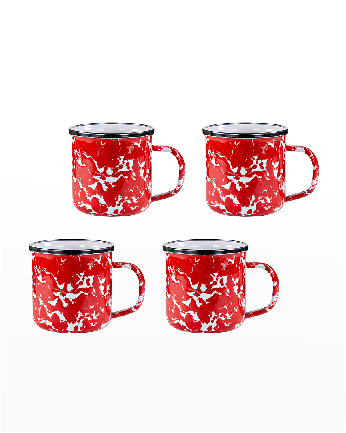 Golden Rabbit Red Swirl Latte Mugs, Set of 4 | Neiman Marcus