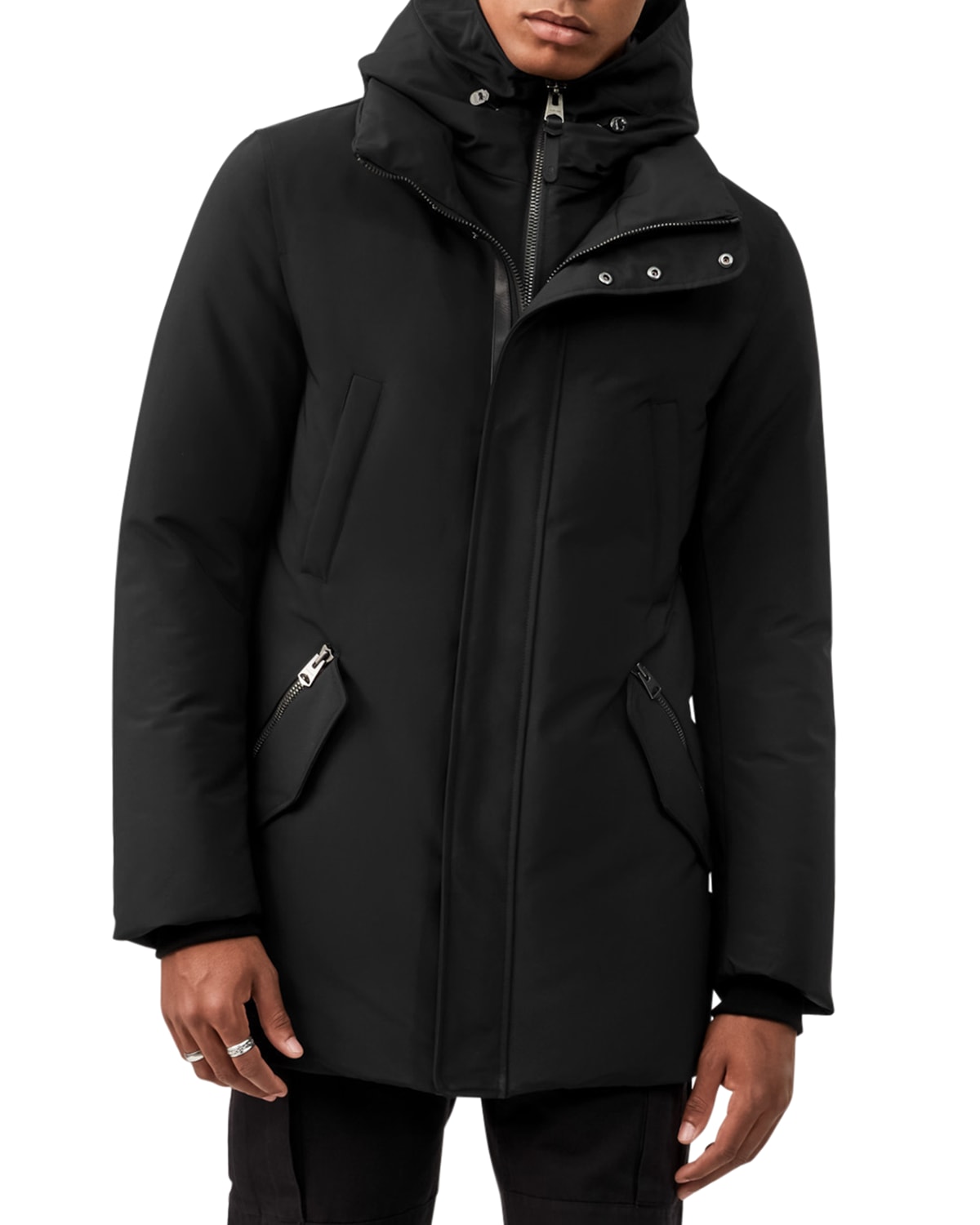 Mackage Men's VIGGO Mixed-Media Bomber Jacket | Neiman Marcus