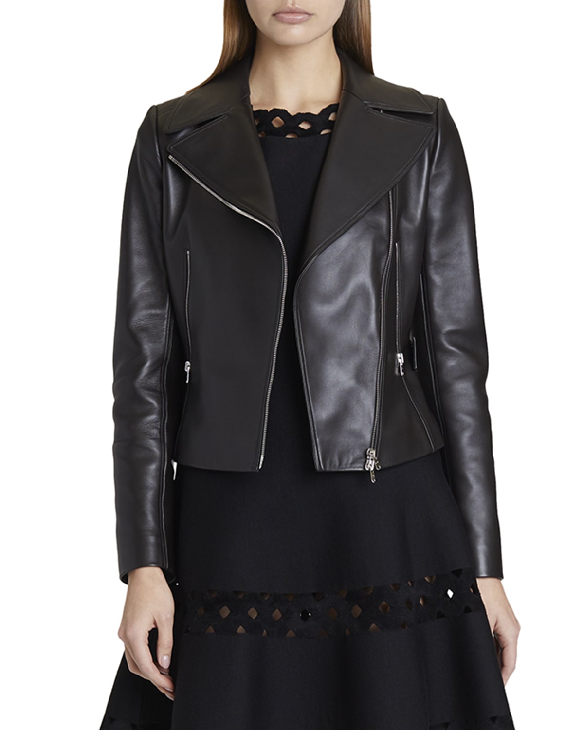 Loewe Short Leather Biker Jacket | Neiman Marcus