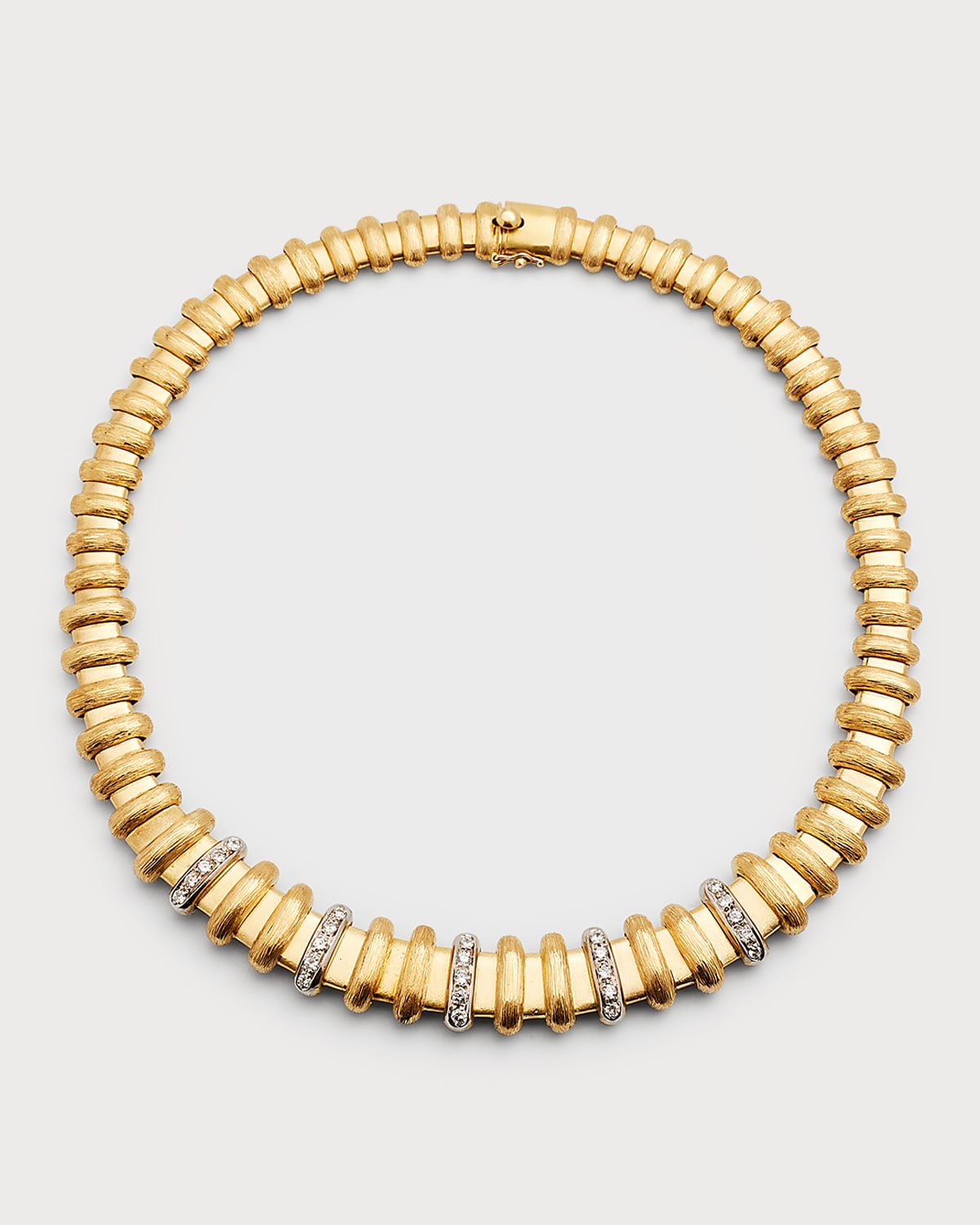 NM Estate Estate Platinum and 18K Yellow Gold Two-Tone Diamond Wave ...