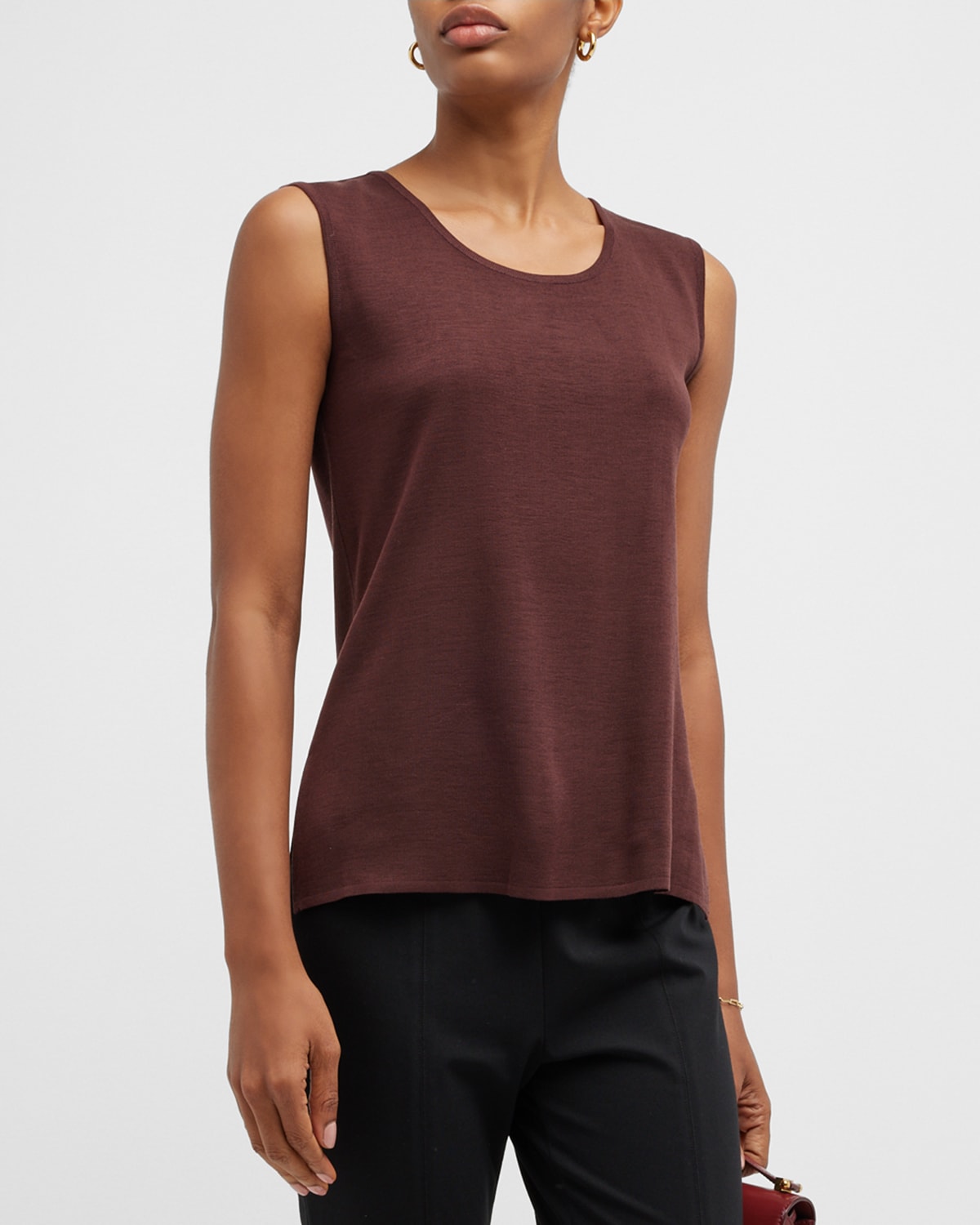Misook Directional Burnout Knit Tank | Neiman Marcus