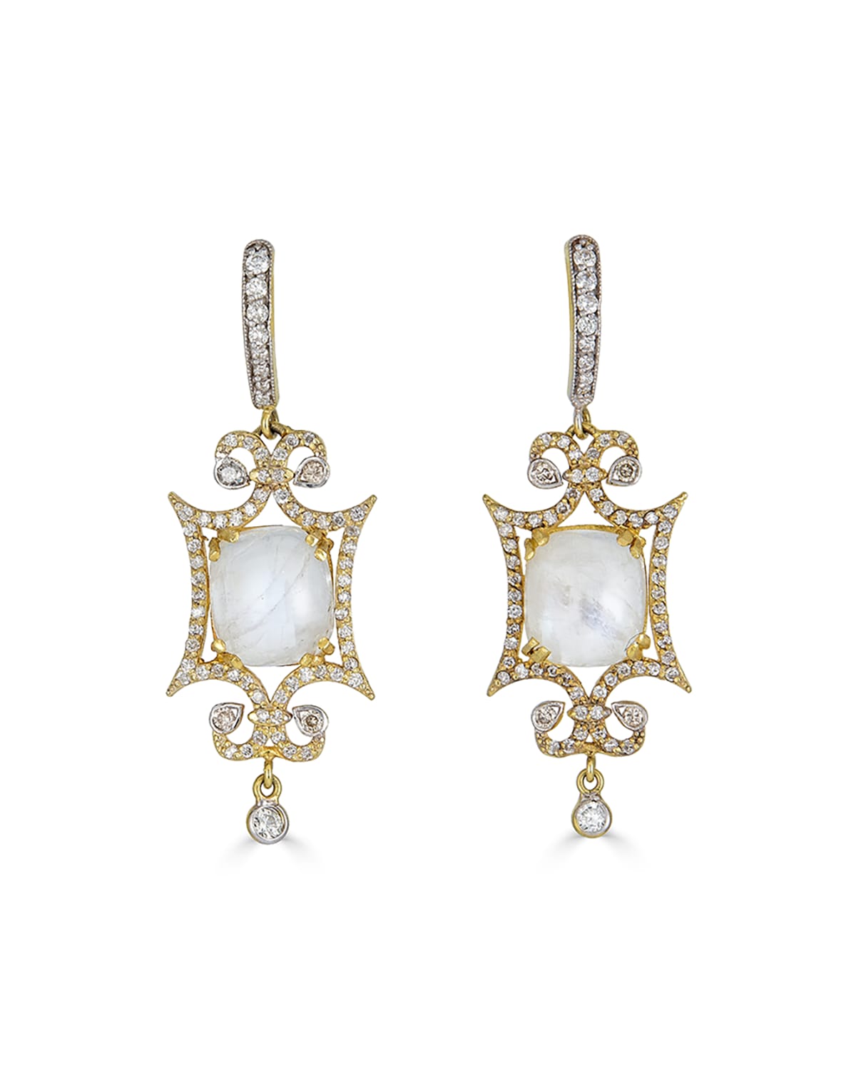 Tanya Farah 18k Diamond Art Deco Stud Earrings | Neiman Marcus