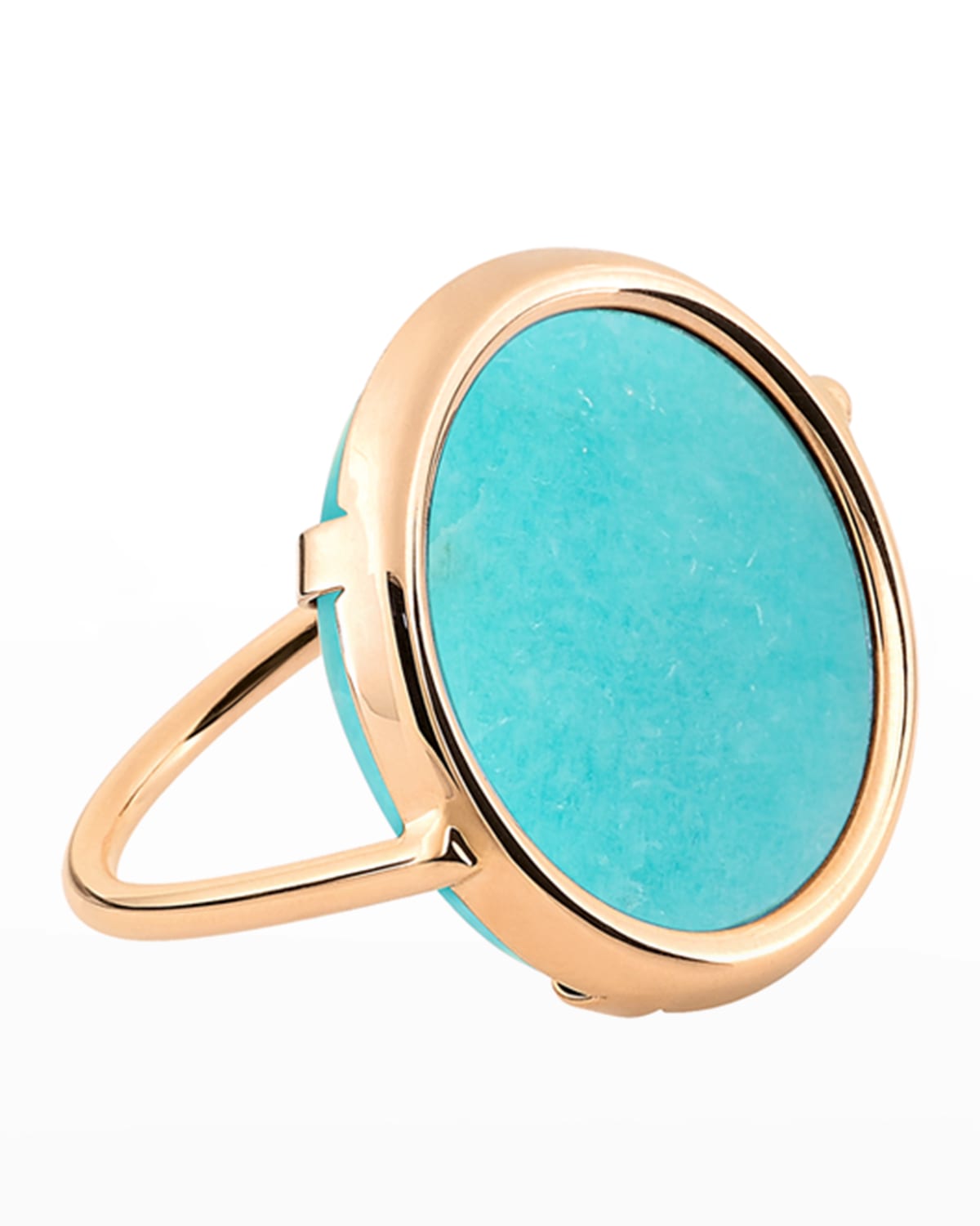 GINETTE NY Rose Gold Chrysocolla Disc Ring | Neiman Marcus