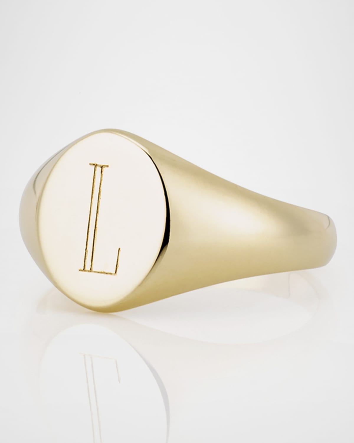 Sarah Chloe Lana 14K Gold Initial Signet Ring, Size 3-9 | Neiman Marcus