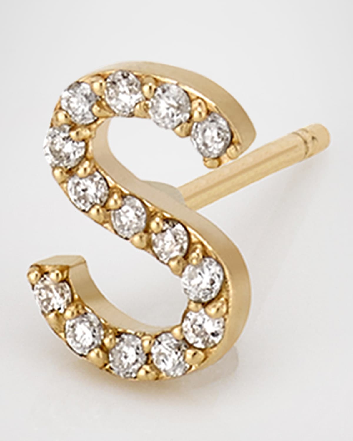 Tai Fine 14k Gold Initial Stud Earring, Single | Neiman Marcus