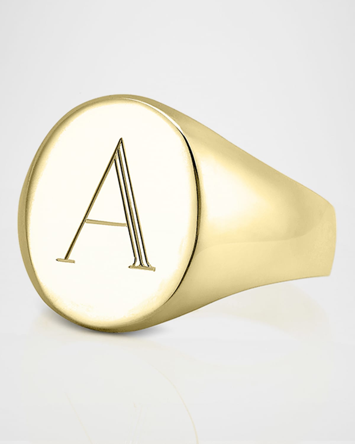 Sarah Chloe 14K Gold Petite Initial Signet Ring, Size 3-9 | Neiman Marcus