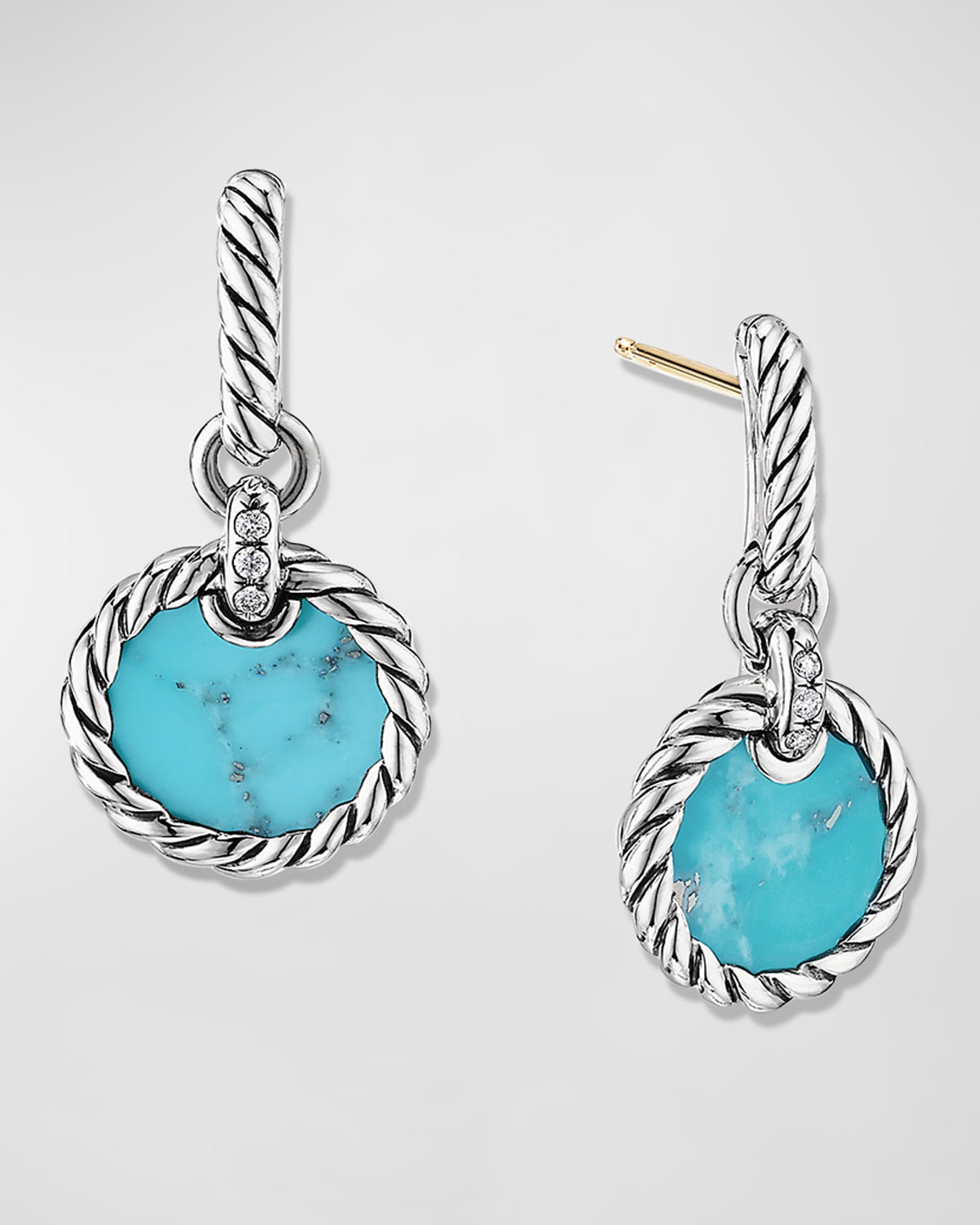 David Yurman DY Elements Ring with Turquoise and Pave Diamonds | Neiman ...