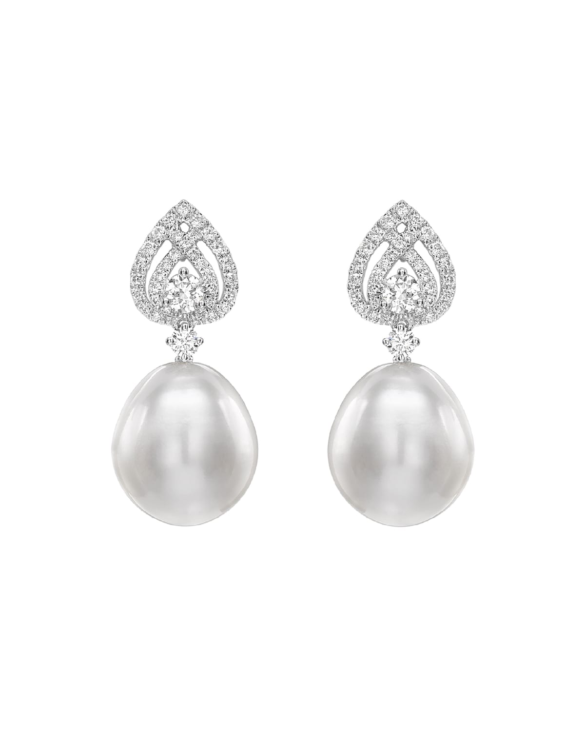 Kiki McDonough Kiki Classics 18k Gold Pearl Diamond Drop Earrings ...