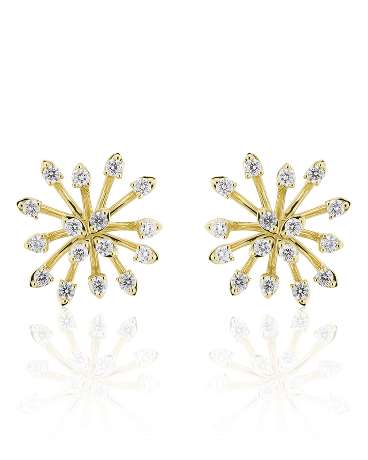 Hueb Luminus 18k Yellow Gold Stemmed Diamond Earrings | Neiman Marcus