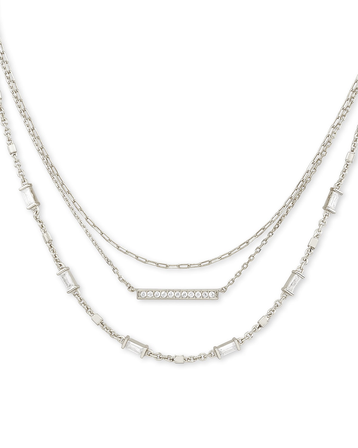 Kendra Scott Elisa Multi-Strand Necklace, Gray, Rose Gold or Gold ...
