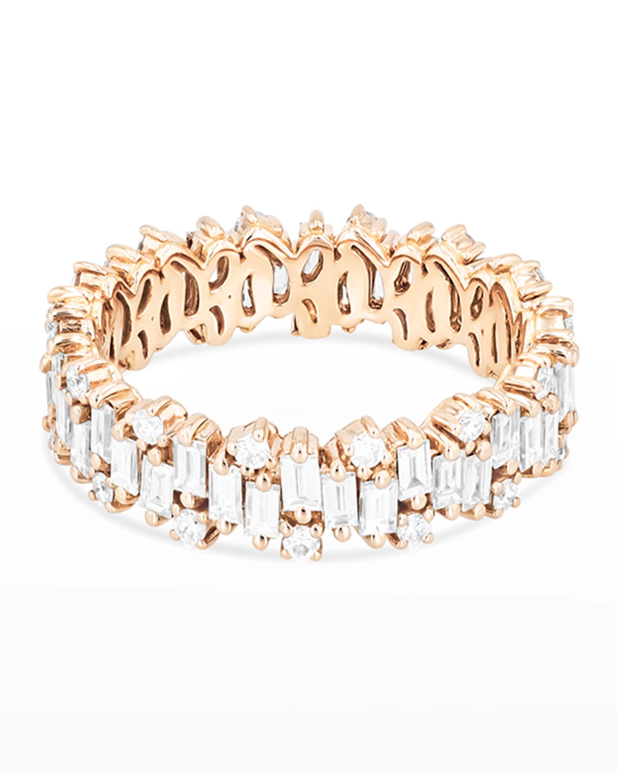 Suzanne Kalan 18k White Gold Baguette Diamond Eternity Band Ring ...