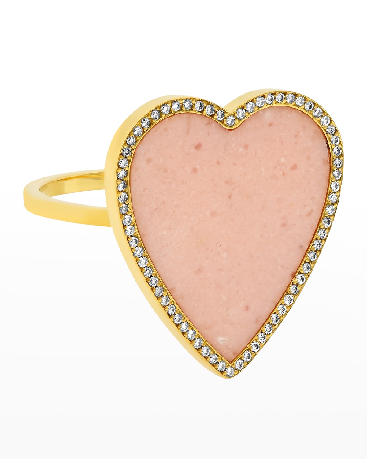 Jennifer Meyer Yellow Gold Red Opal Inlay Heart Ring with Diamonds ...
