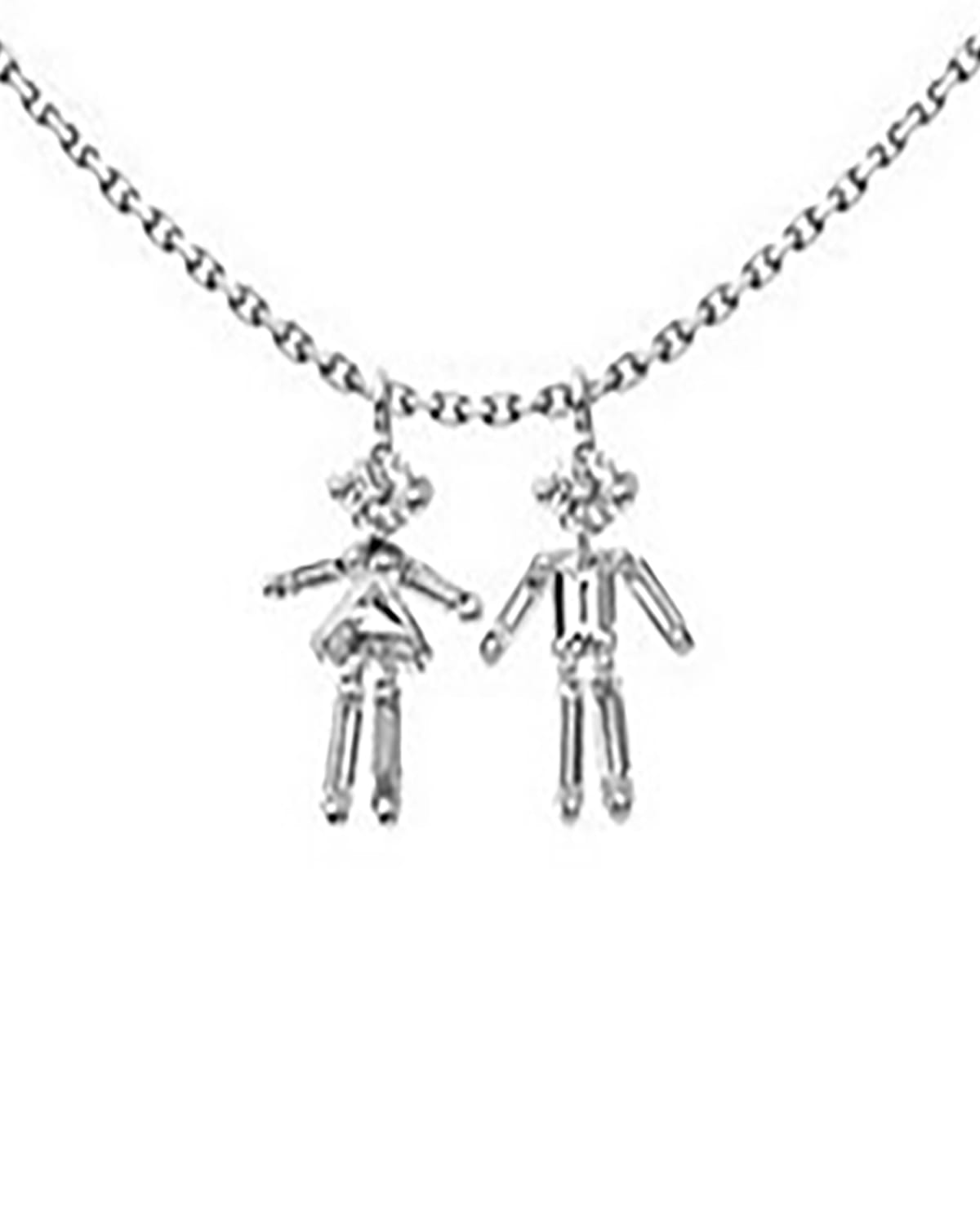 LITTLE ONES PARIS Two Girls Diamond Necklace | Neiman Marcus