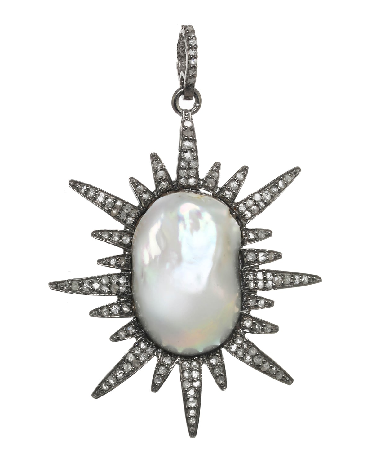 Margo Morrison Large White Baroque Pearl Necklace with Diamond Clasp ...