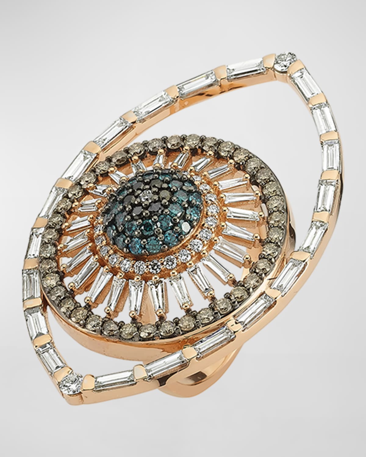 LANA Echo 14k Gold Diamond Round Ring | Neiman Marcus