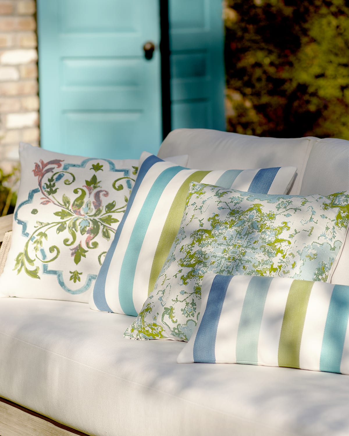 Elaine Smith Deco Linen Sunbrella Pillow | Neiman Marcus