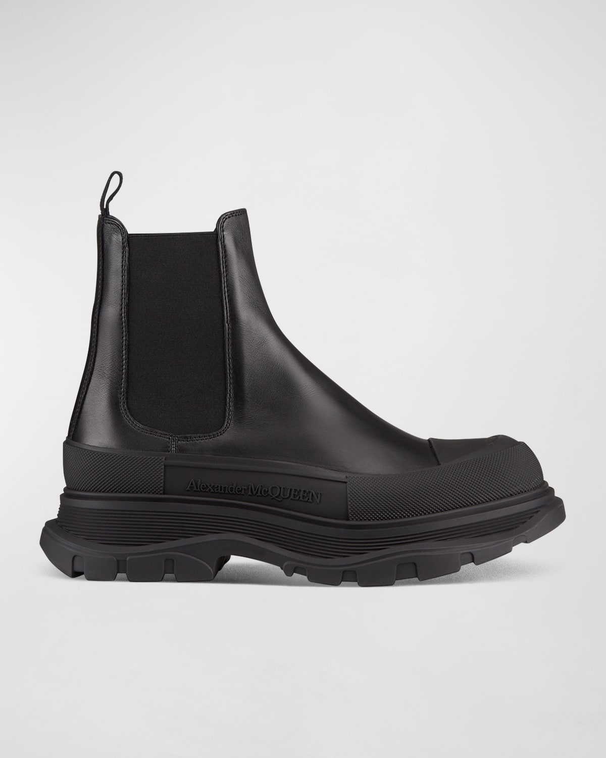 Alexander McQueen Men's Crystal-Embellished Leather Tread Slick Boots ...