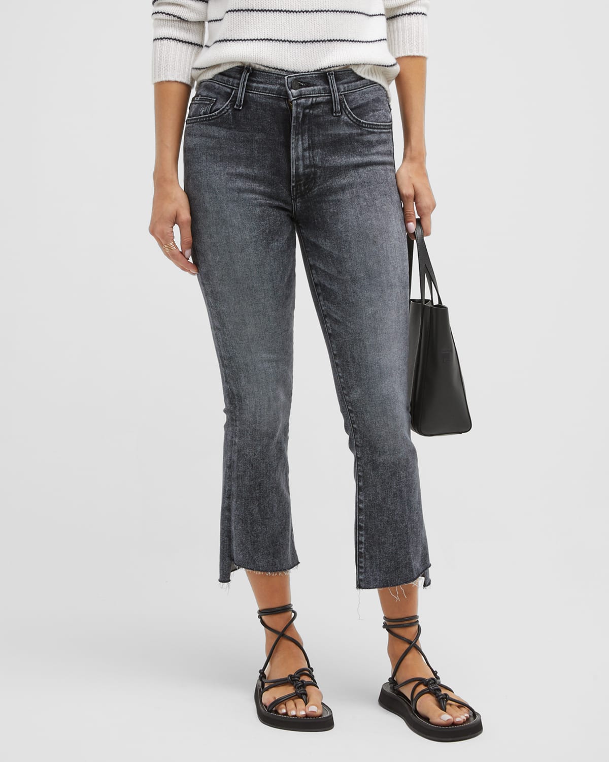 MOTHER The Insider Crop Step Fray Jeans | Neiman Marcus