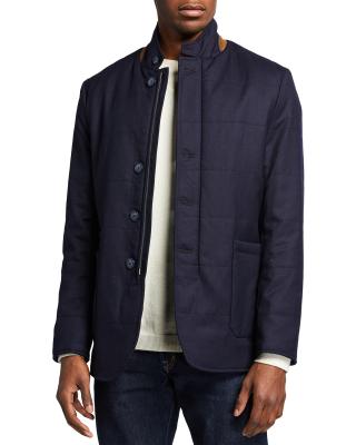 Robert Graham Men's Conboy Wool-Blend Zip-Front Sweater | Neiman Marcus