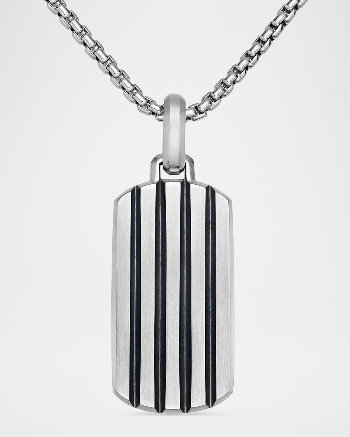 David Yurman Men's Streamline Tag Pendant in Silver, 35mm | Neiman Marcus