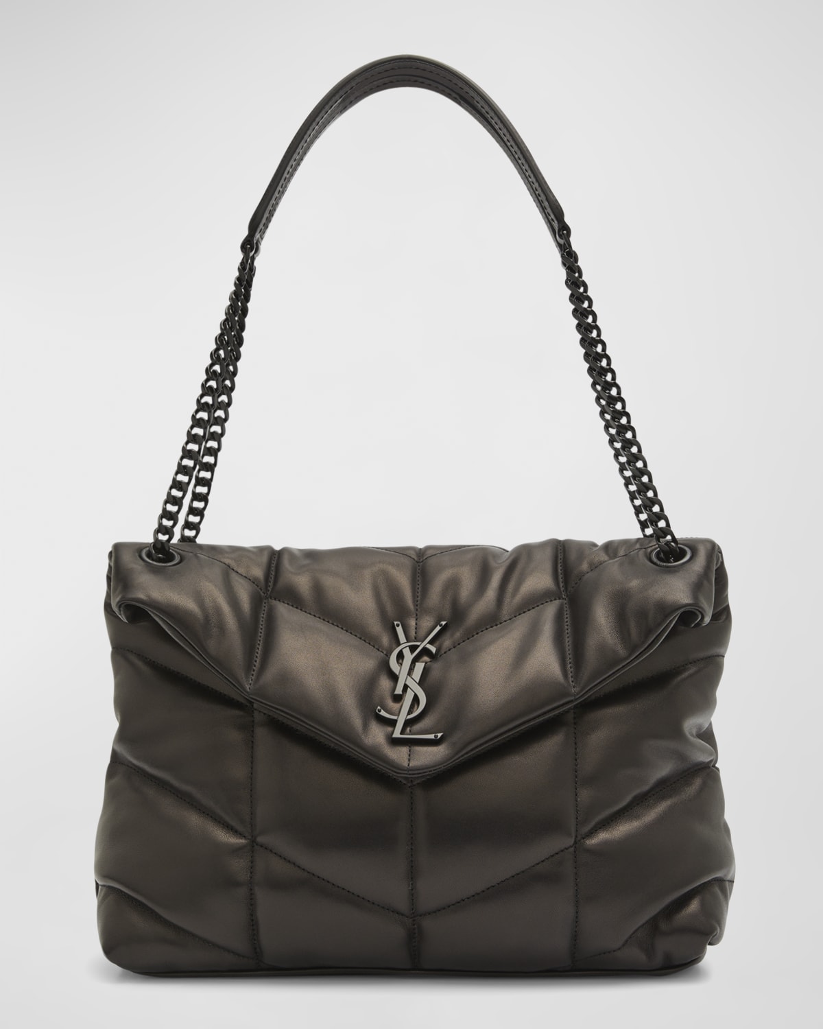 Saint Laurent Small Puffer Metallic Chain Shoulder Bag | Neiman Marcus