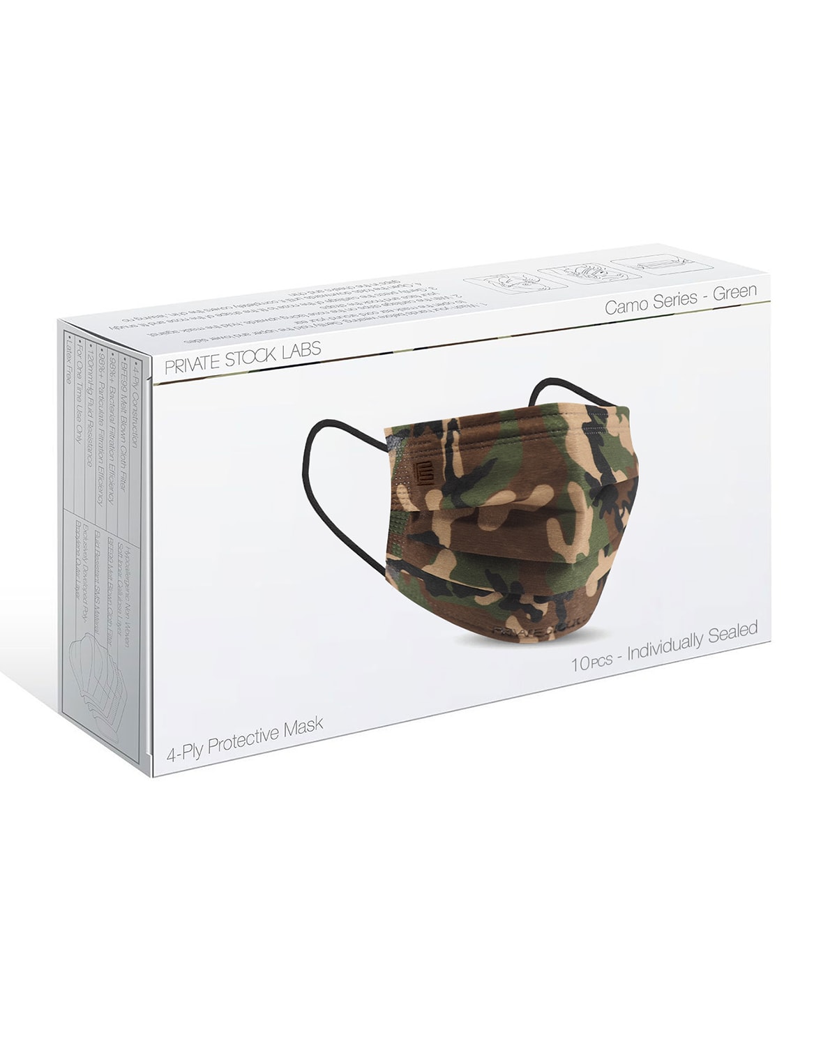 Private Stock Labs Men's 10-Pack 4-Ply Disposable Face Masks | Neiman ...