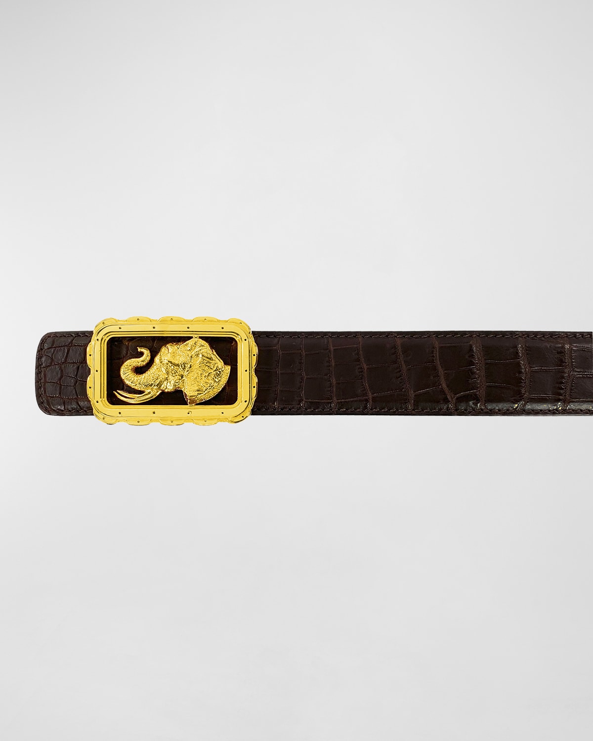 Stefano Ricci Men's Signature Eagle Crocodile Leather Belt | Neiman Marcus