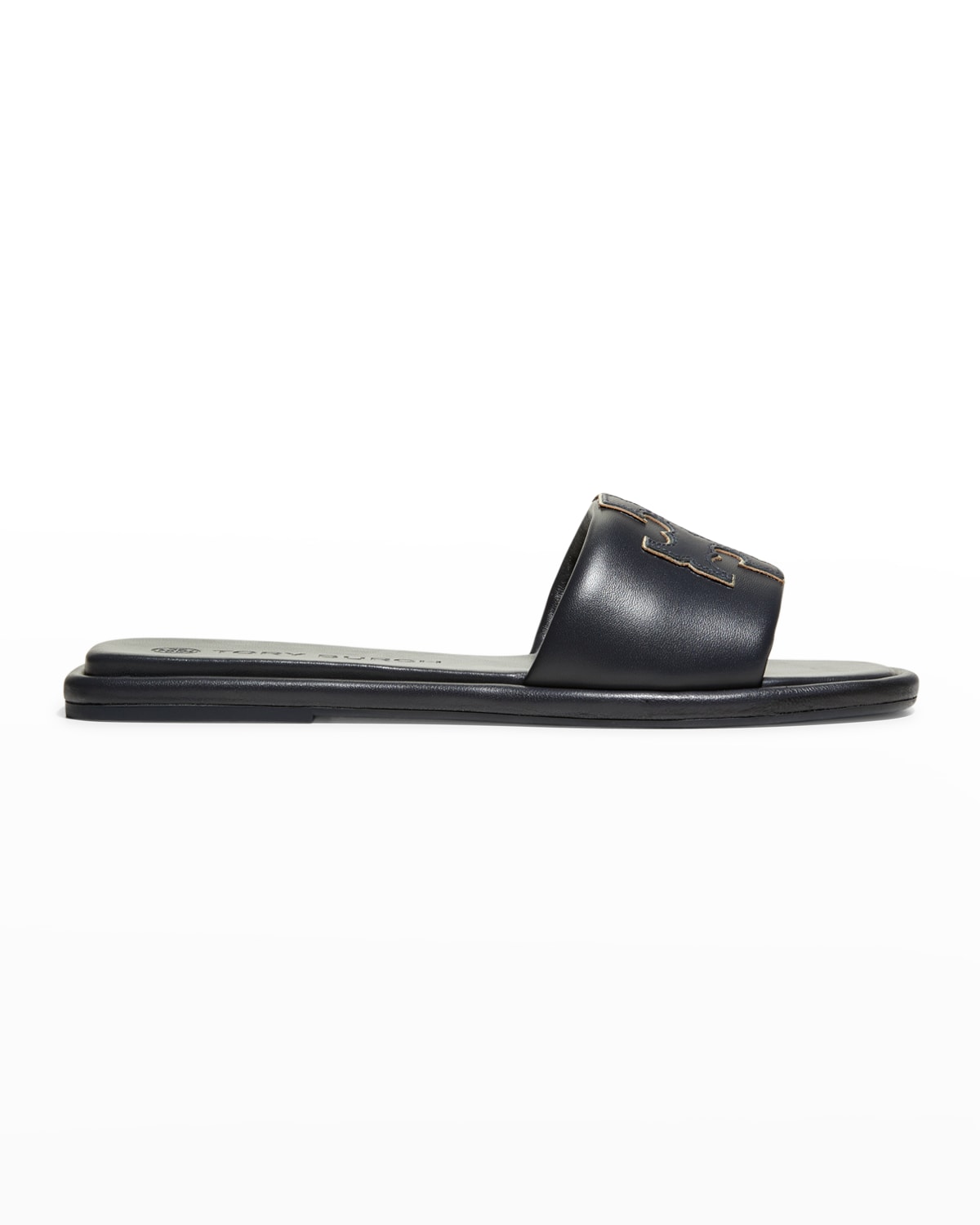 Tory Burch Double T Sport Flat Slide Sandals | Neiman Marcus