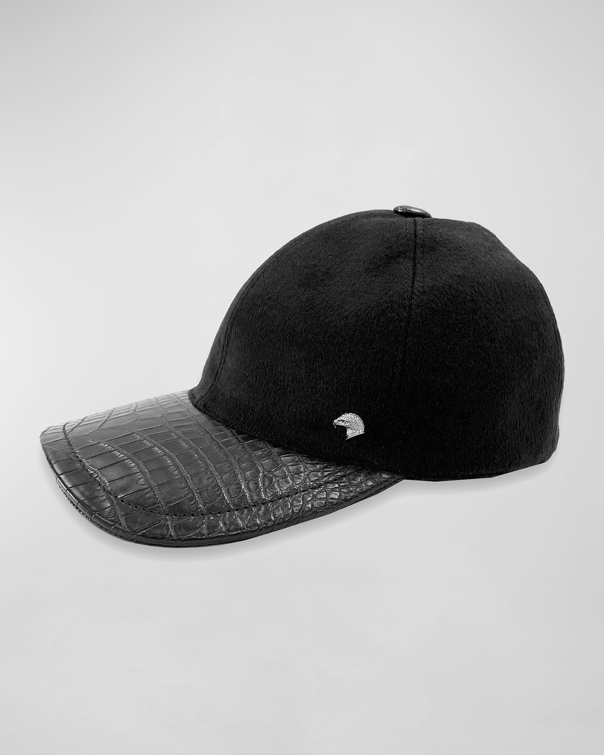 Stefano Ricci Men's Eagle Suede/Crocodile Leather Baseball Hat | Neiman ...