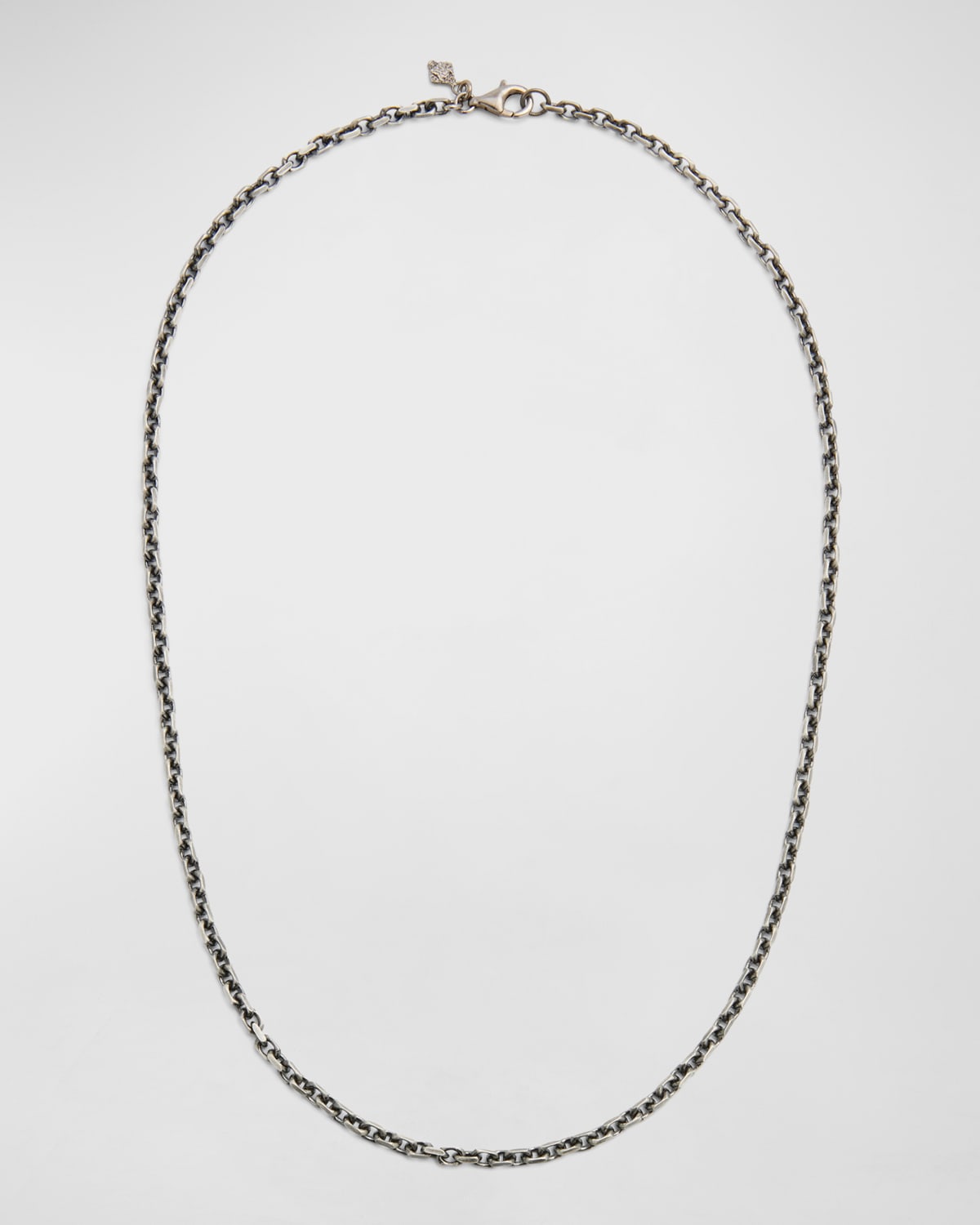 Armenta Men's Gunmetal Sterling Silver Box Chain Necklace | Neiman Marcus