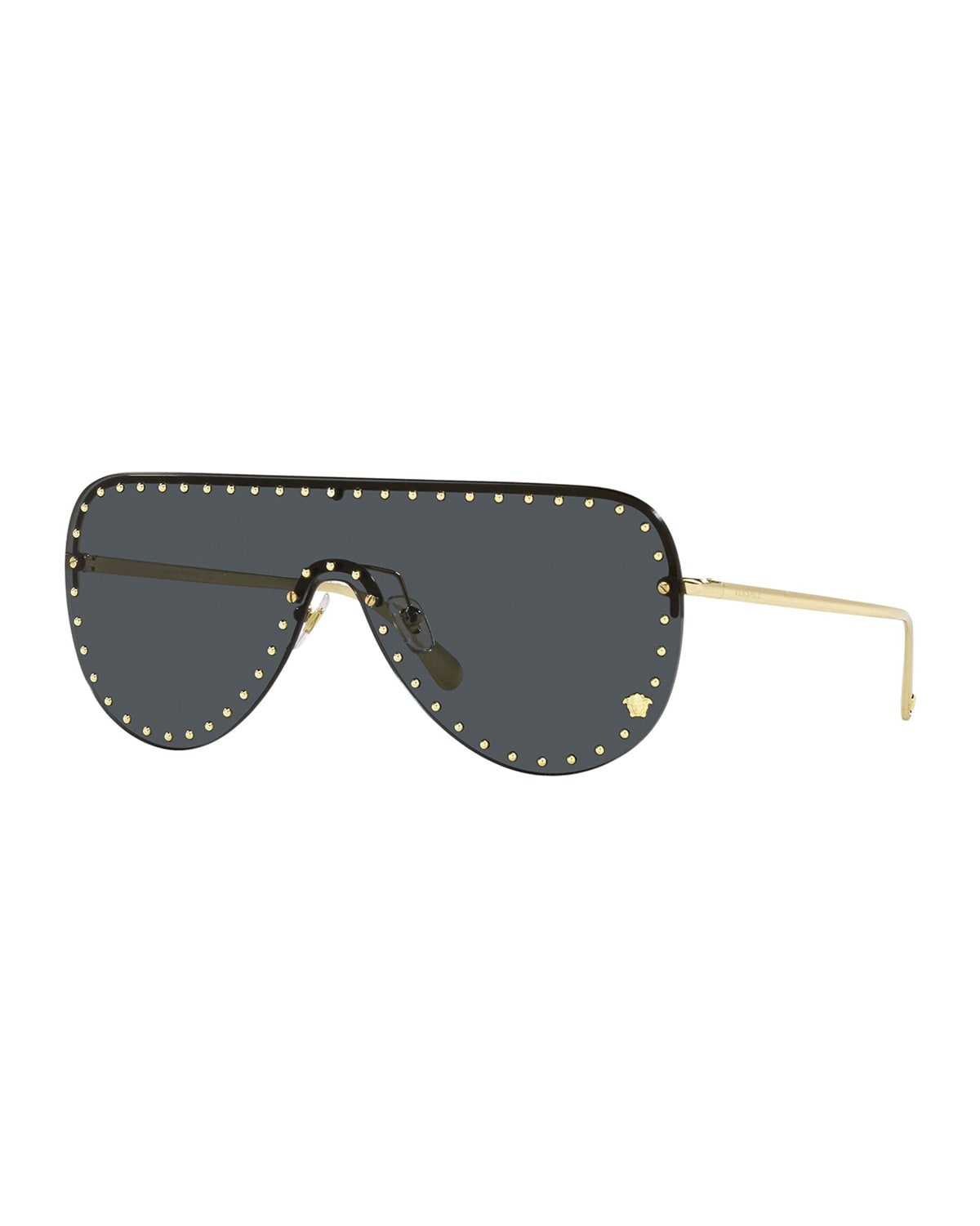 Versace Rimless Medusa Metal & Plastic Shield Sunglasses | Neiman Marcus
