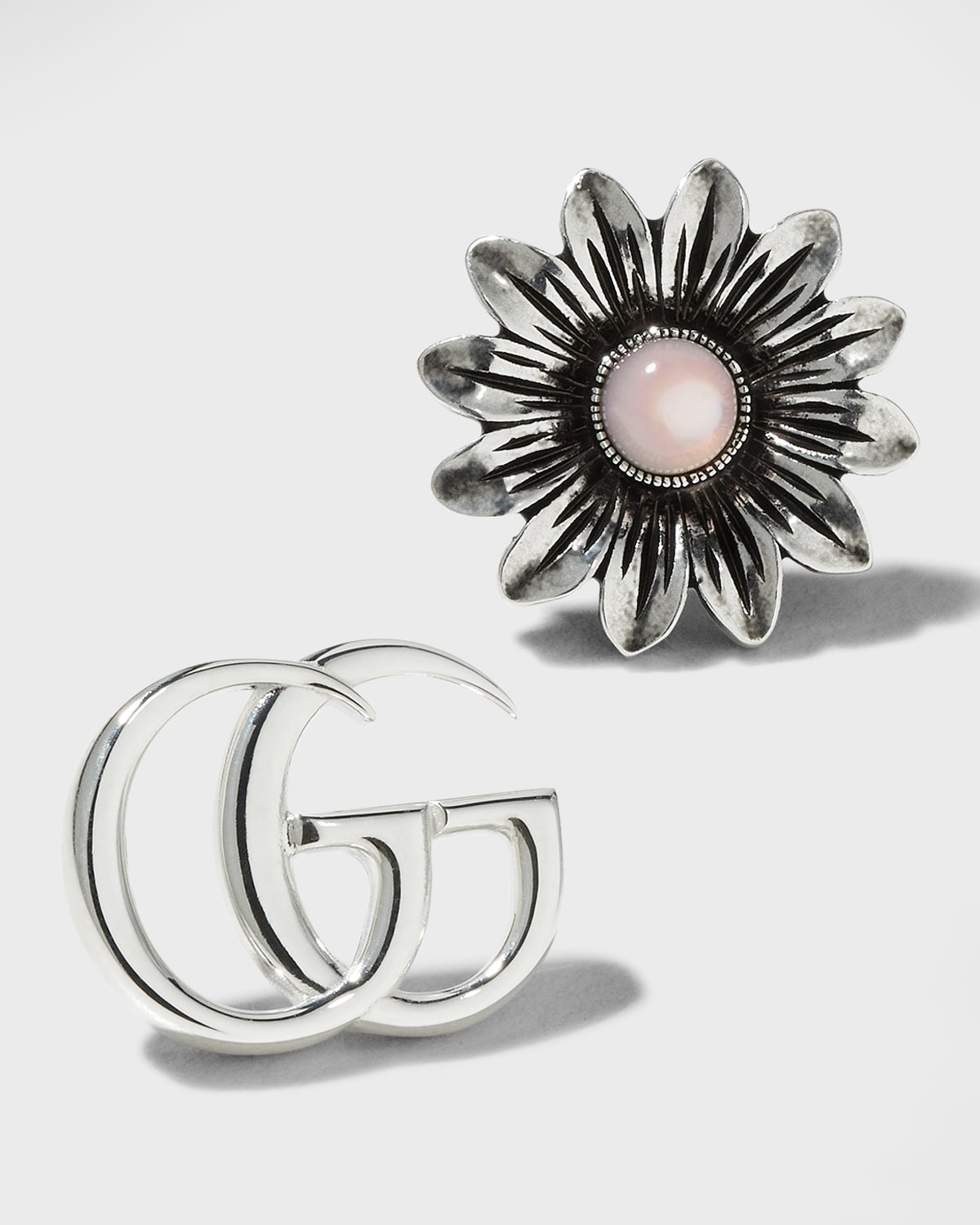 Gucci GG Marmont Sterling Silver Flower Ring | Neiman Marcus