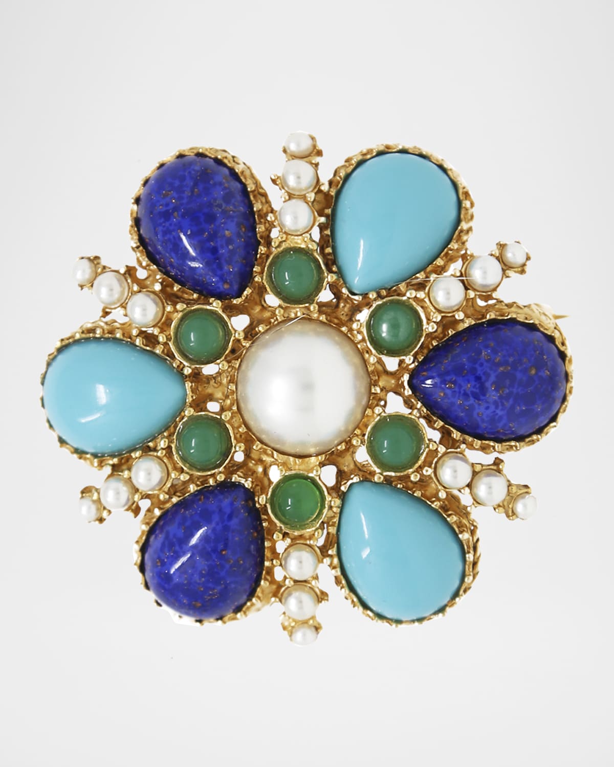 Ben-Amun Multi-Stone Cross Brooch | Neiman Marcus