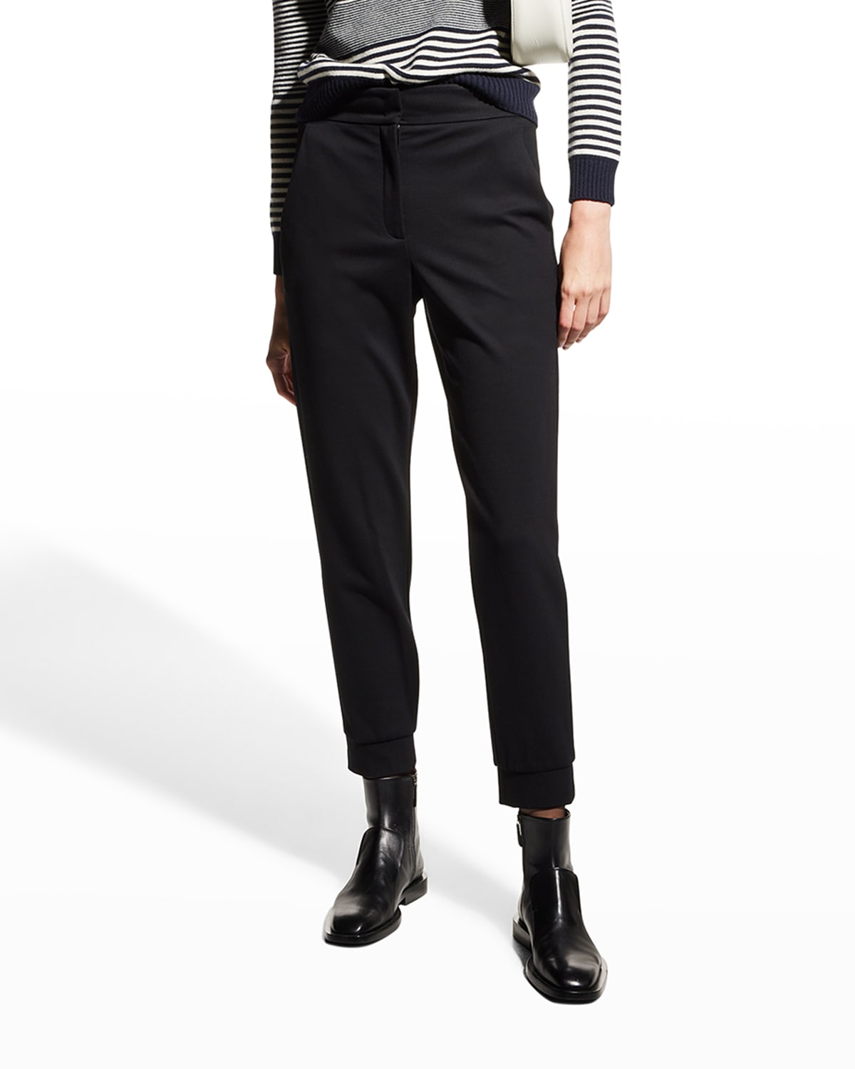 Max Mara Pegno Jersey Straight-Leg Ankle Pants | Neiman Marcus