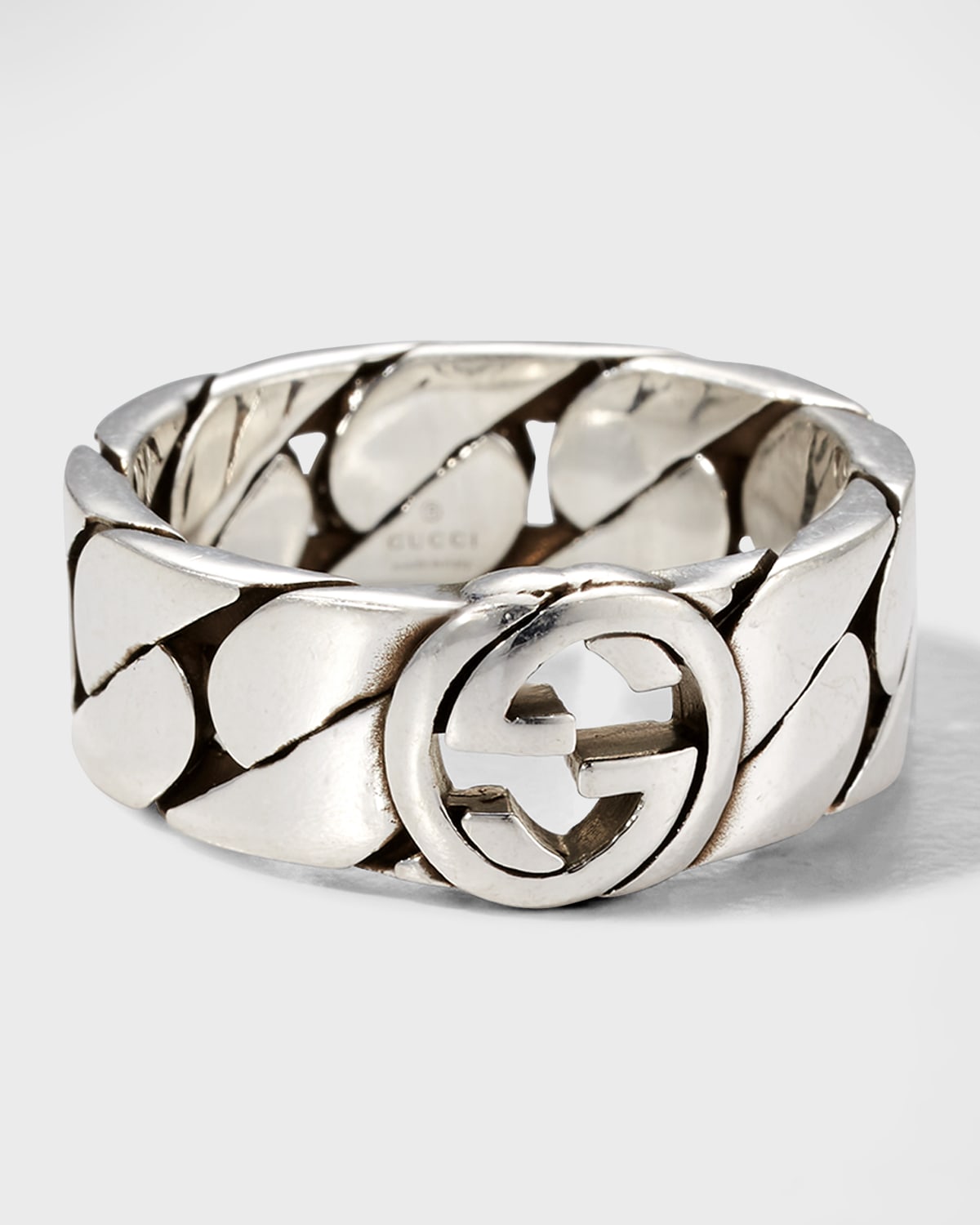 Gucci Men's Interlocking G Enamel Band Ring | Neiman Marcus
