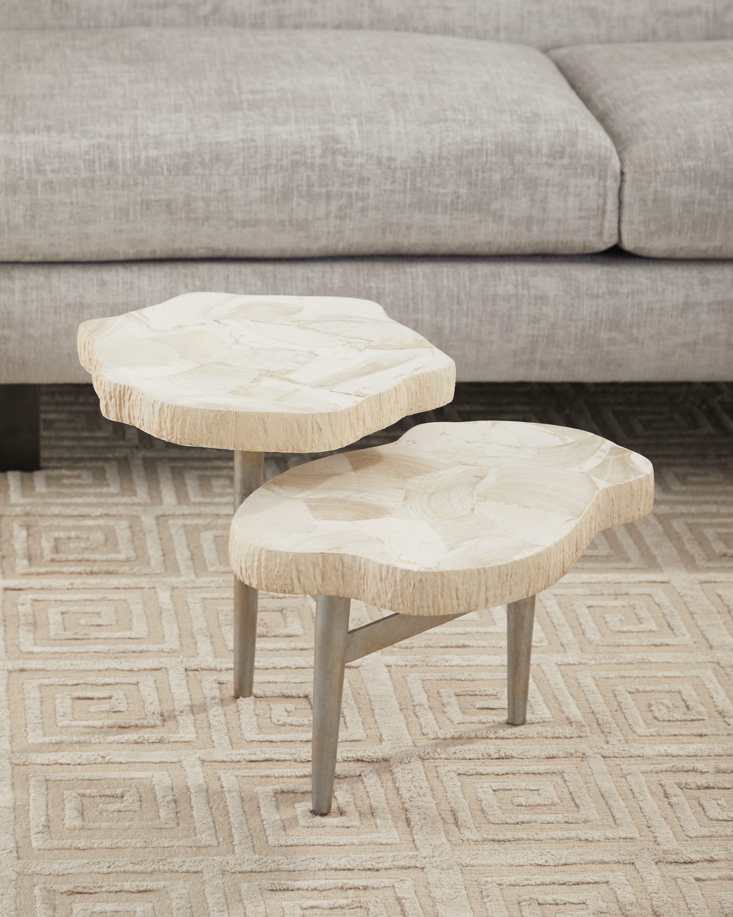 Palecek Fossilized Clam Tri-Level Accent Table | Neiman Marcus