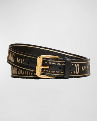 Moschino Men's Logo Webbing Belt | Neiman Marcus