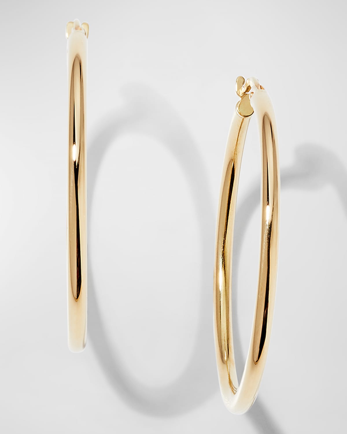 Roberto Coin 18K Gold Round Hoop Earrings, 25mm | Neiman Marcus